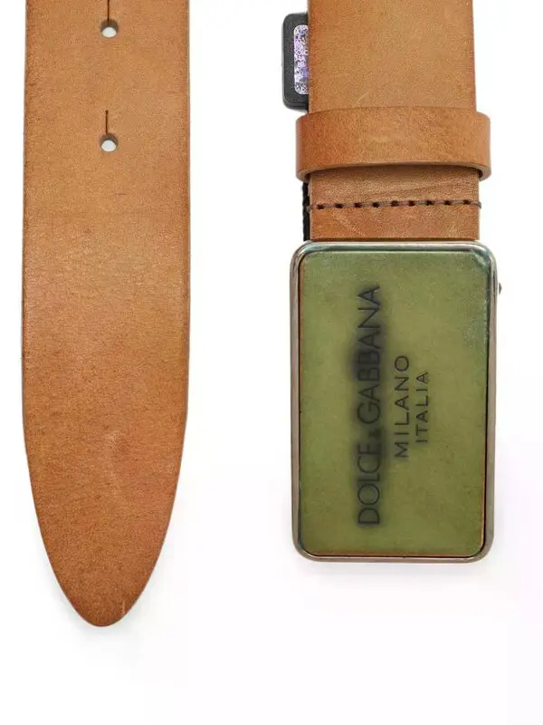 Dolce & Gabbana Logo-plaque Leather Belt
