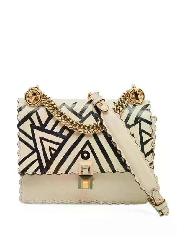 Fendi 2019 Small Kan I Scalloped Cross Body Bag - Neutrals