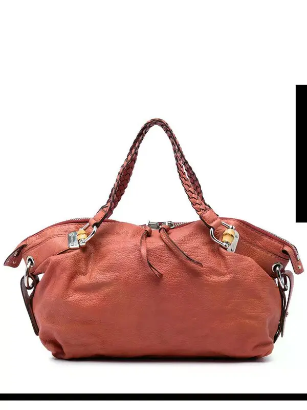 Gucci 2016-2026 Medium Leather Bamboo Bar Tote Bag