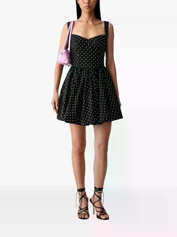 Bardot Coletta Polka-dot Pattern Bow-detail Mini Dress