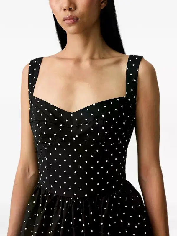 Bardot Coletta Polka-dot Pattern Bow-detail Mini Dress