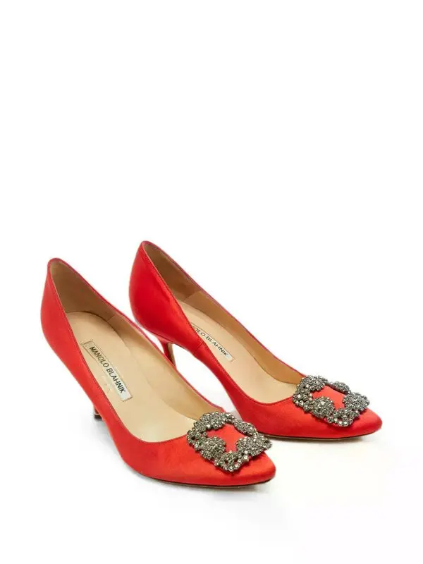 Manolo Blahnik Hangisi Buckle Heeled Pumps