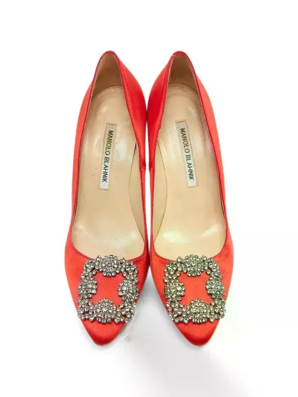Manolo Blahnik Hangisi Buckle Heeled Pumps