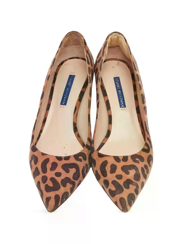 STUART WEITZMAN Leopard-print Pointed-toe Pumps