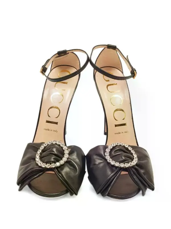 Gucci Charlotte Crystal-embellished Bow-trim Sandals