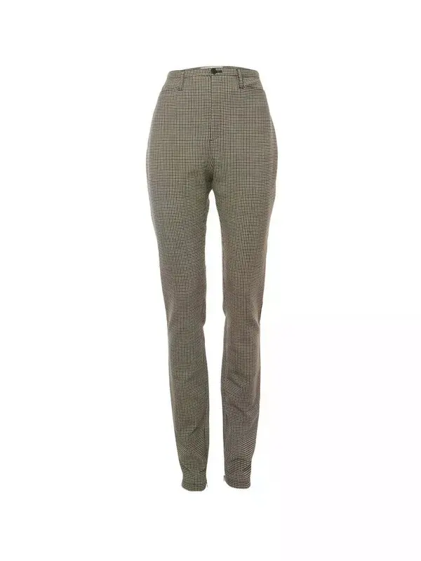 Balenciaga Plaid Ankle-zip Trousers - Neutrals
