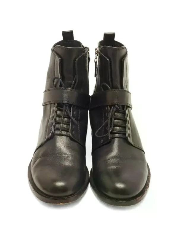 Fendi Buckled Lace-up Combat Boots