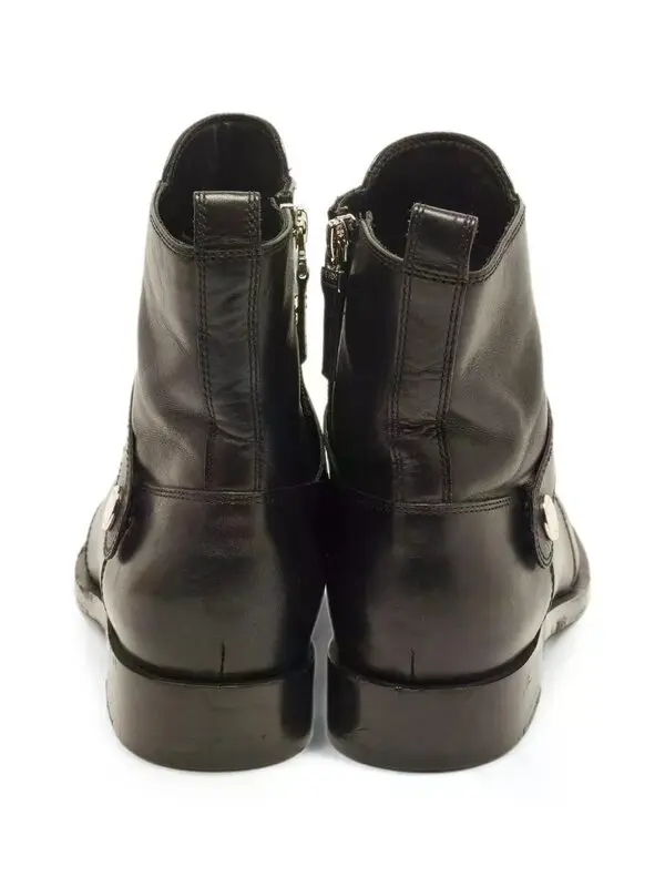 Fendi Buckled Lace-up Combat Boots