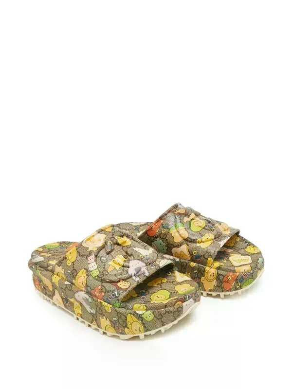 Gucci Pikarar Gg Supreme Platform Sandals