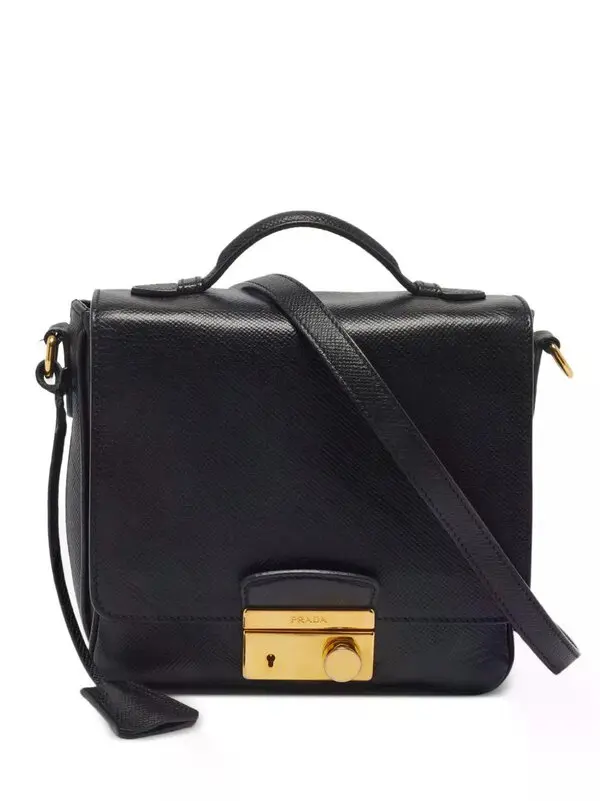 Prada Saffiano Top Handle Mini Bag - Black