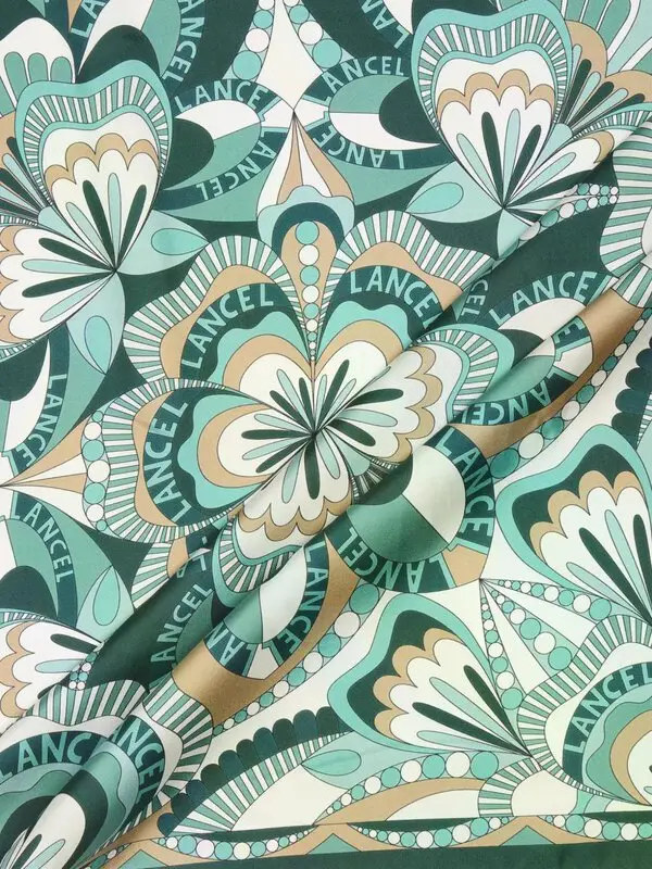 LANCEL Motif Floral Logo-print Silk Scarf - Multicolour