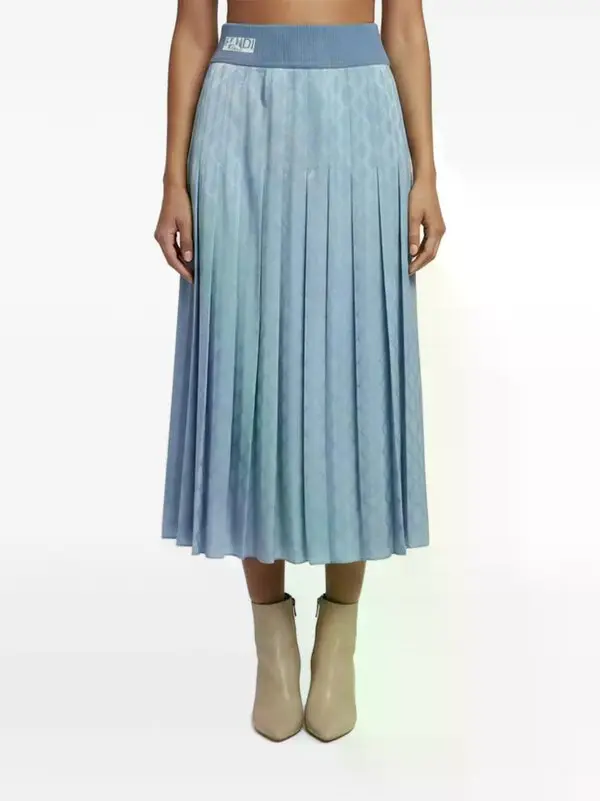 Fendi Jacquard Pleated Midi Skirt