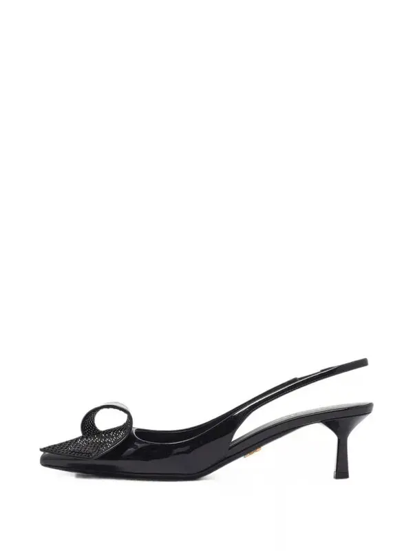 Prada Bow-detail Pointed-toe Slingback Heeled Pumps
