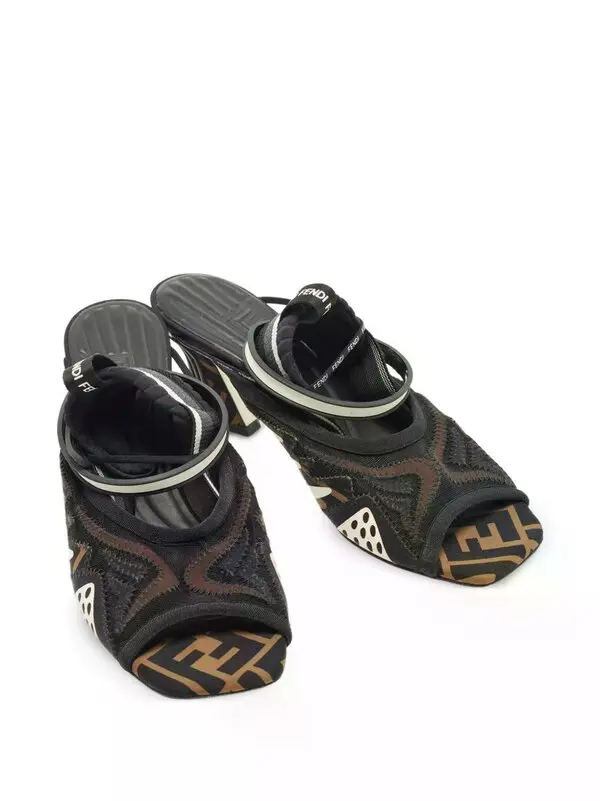 Fendi Ff Logo Mesh Sandals