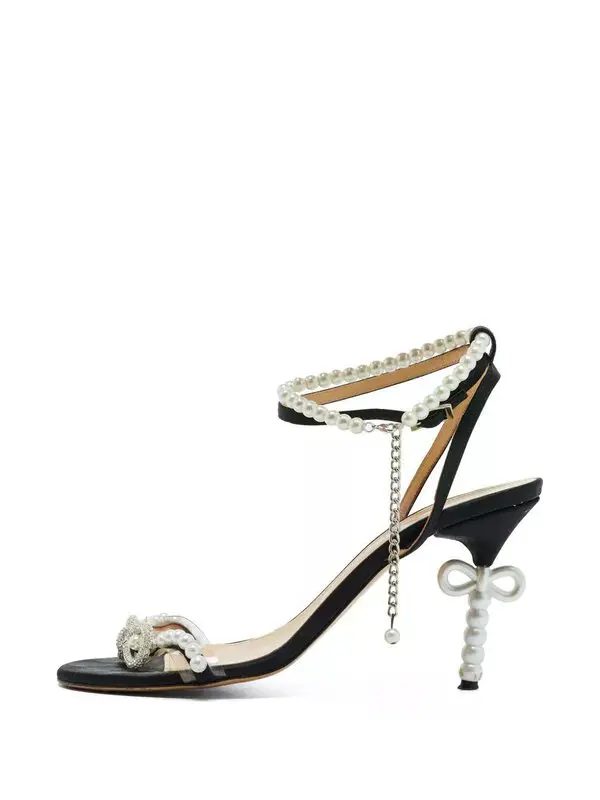 Mach & Mach Star Faux Pearl Sandals - Black
