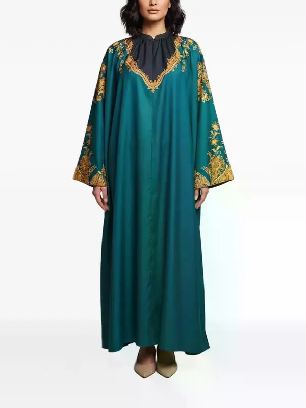 Etro Paisley Print Gabardine Maxi Dress - Green