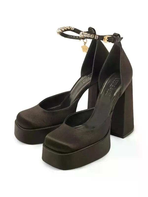 Versace Satin Crystal-embellished Platform Pumps