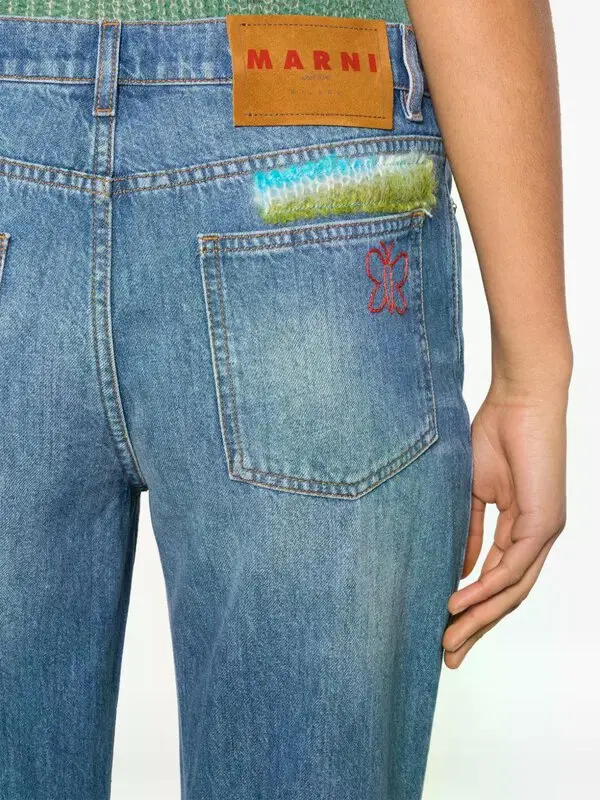 Marni Mohair Detail Straight-leg Jeans
