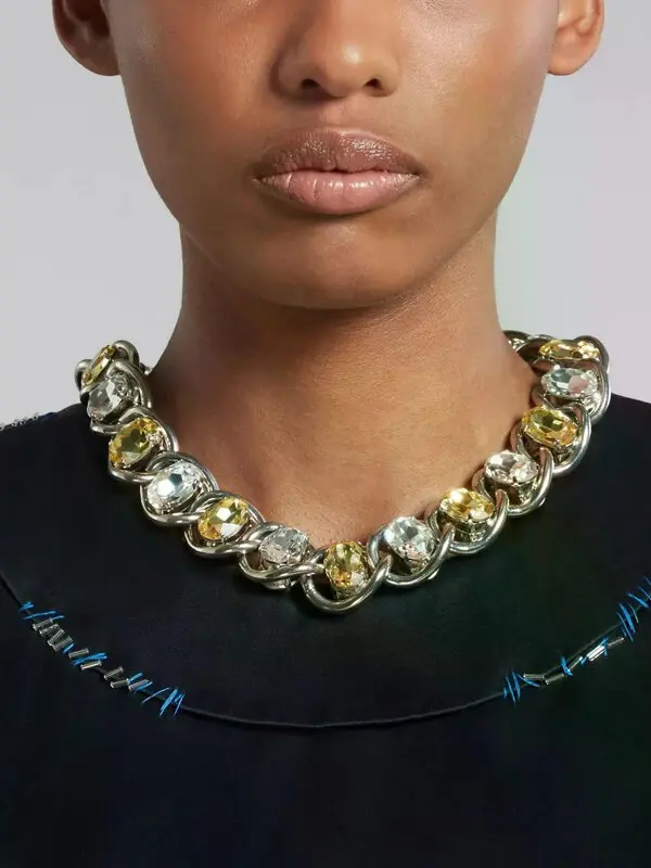 Marni Crystal-embellished Chain Necklace
