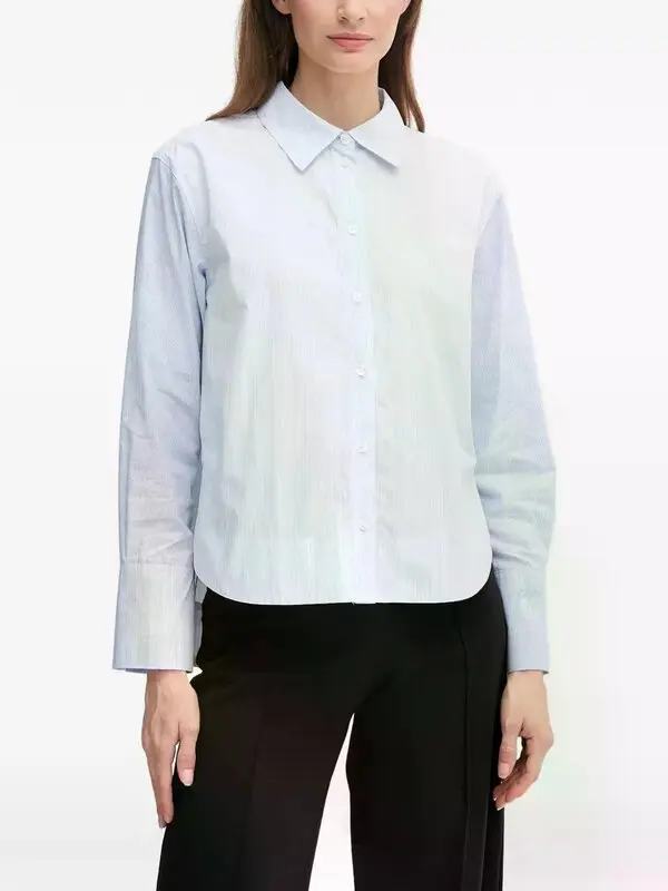 Dkny Striped Cotton Shirt - Blue