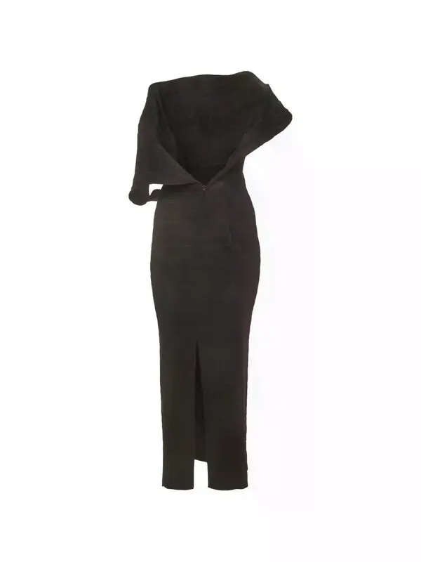 Magda Butrym Plissé Draped Maxi Dress