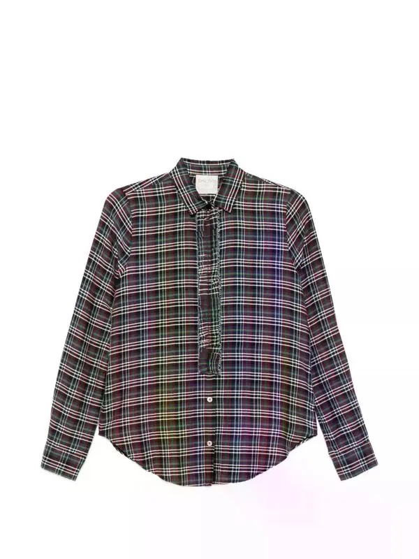 FORTE_FORTE Ruffled-trim Tartan-print Shirt