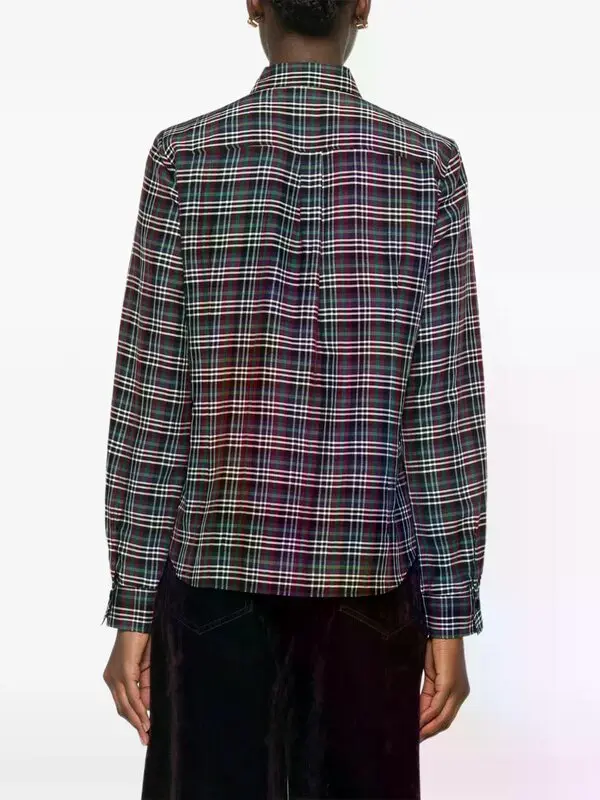 FORTE_FORTE Ruffled-trim Tartan-print Shirt
