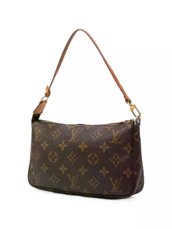 LOUIS VUITTON 2001 Monogram Pochette Accessoires Shoulder Bag - Brown