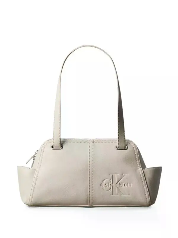 Calvin Klein Logo-debossed Shoulder Bag - Neutrals