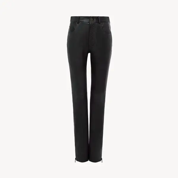 Chloé Slim Trousers In Leather - Black