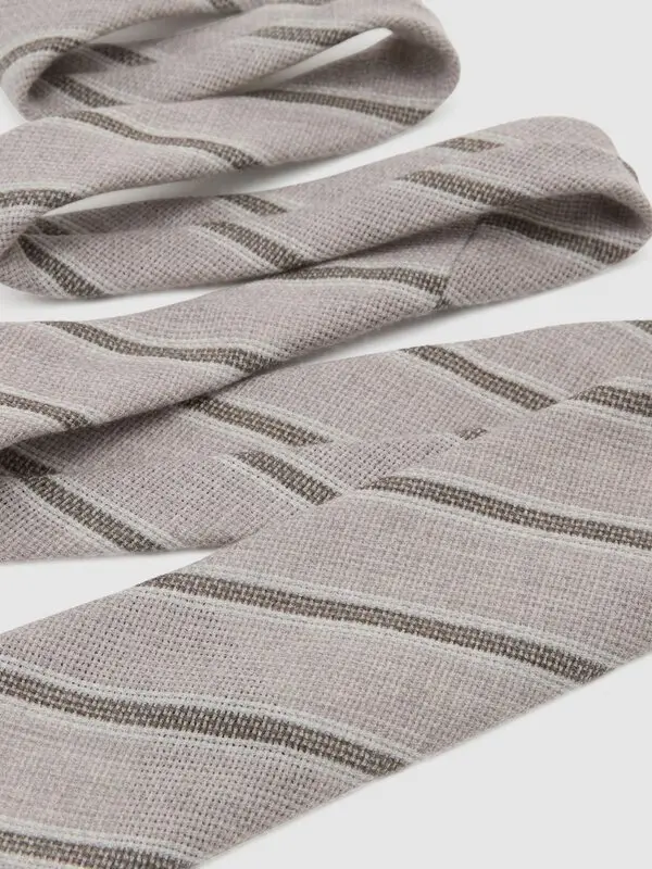 REISS Cucire Wool Striped Neck Tie