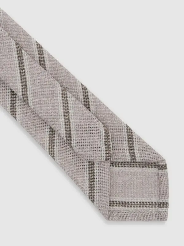 REISS Cucire Wool Striped Neck Tie