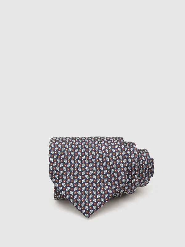 REISS Silk Micro Paisley-print Tie