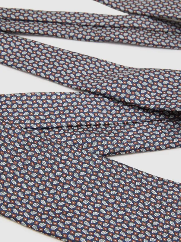 REISS Silk Micro Paisley-print Tie