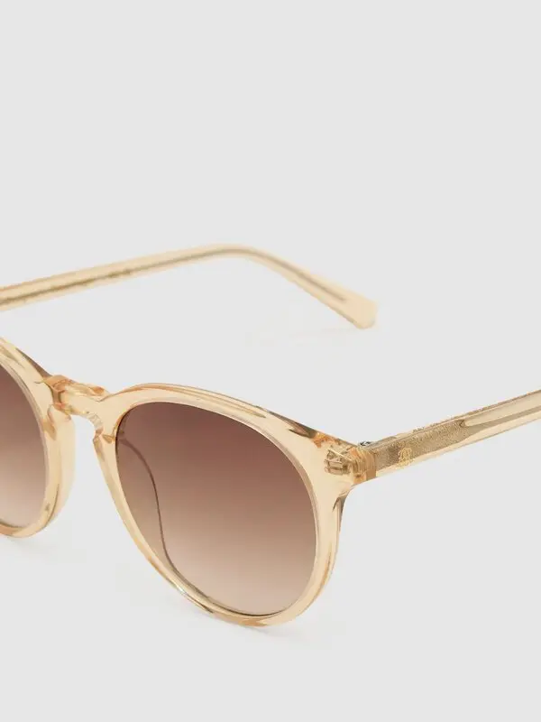 MESSYWEEKEND Round-frame Sunes, Beige - Beige/brown