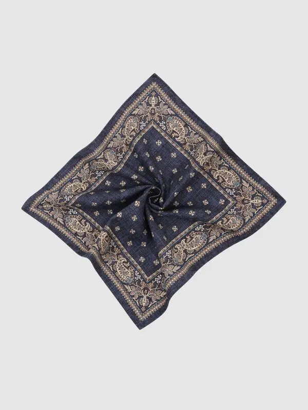 REISS Silk Square-medallion Paisley Pocket Square