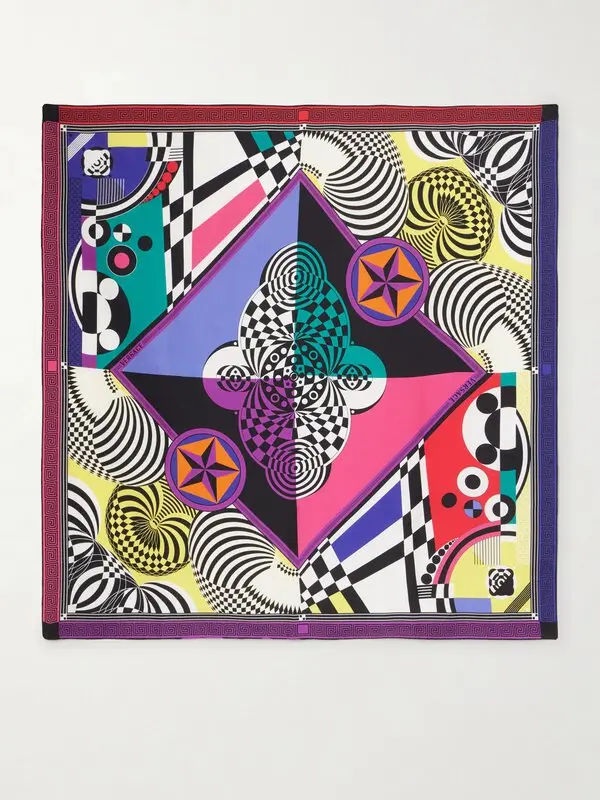 Versace Medusa Collage Print Silk Foulard