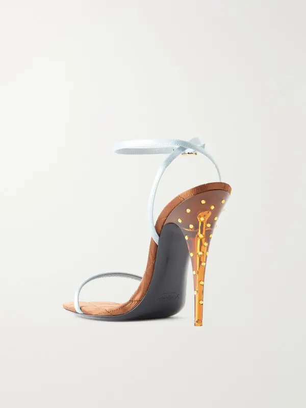 Saint Laurent Ivresse 110 Crystal-embellished Satin Sandals