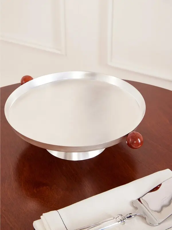 NATALIA CRIADO Plated And Stone Cake Stand