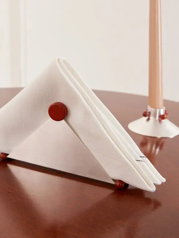 NATALIA CRIADO Plated And Stone Napkin Holder