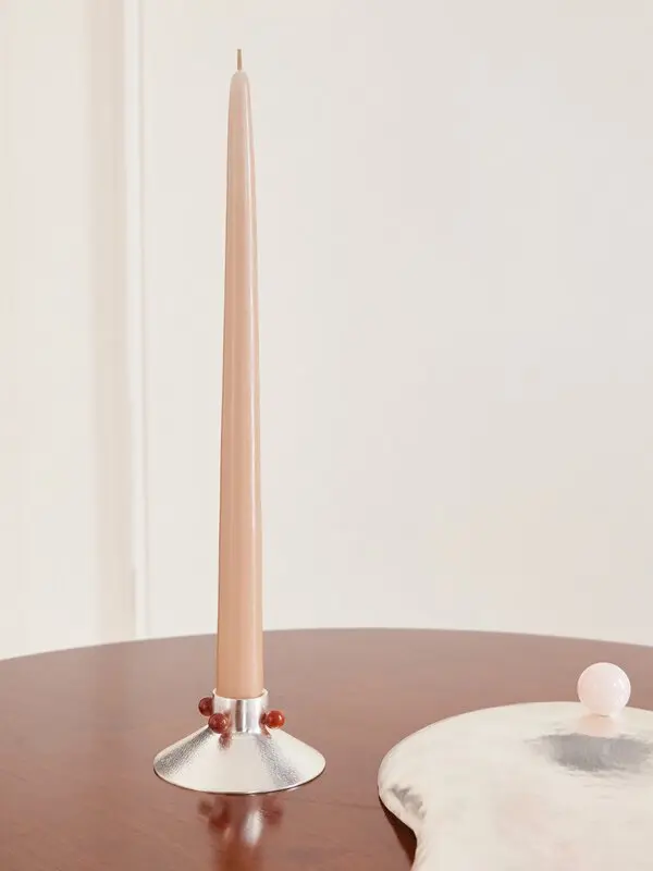 NATALIA CRIADO Axis -plated And Stone Candle Holder