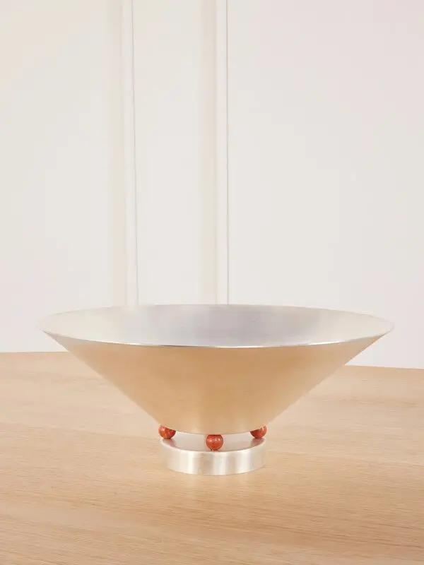 NATALIA CRIADO Thysia -plated And Red Jasper Bowl - Silver