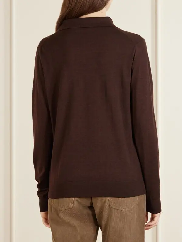 THE ROW Pauli Wool And Silk-blend Polo Shirt