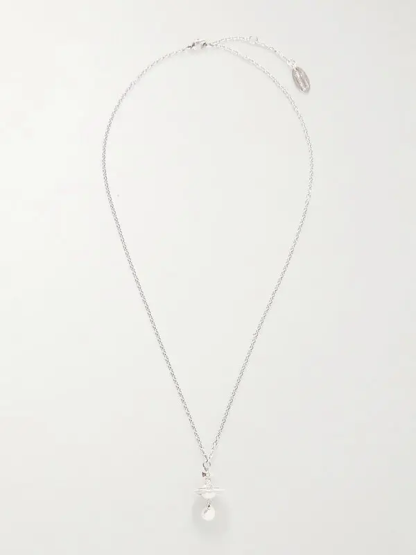 VIVIENNE WESTWOOD Aleksa Orb-detailed Pearl-effect -tone Necklace - Silver