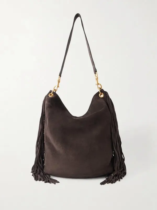 NILI LOTAN Asher Fringed Suede Shoulder Bag
