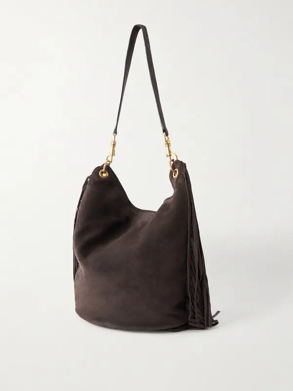 NILI LOTAN Asher Fringed Suede Shoulder Bag