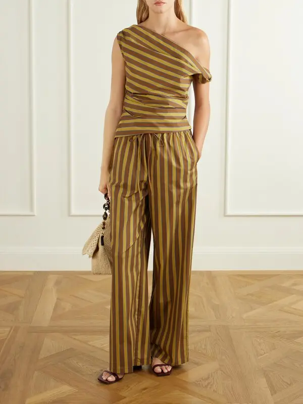 Staud Phare Striped Cotton-blend Poplin Blouse