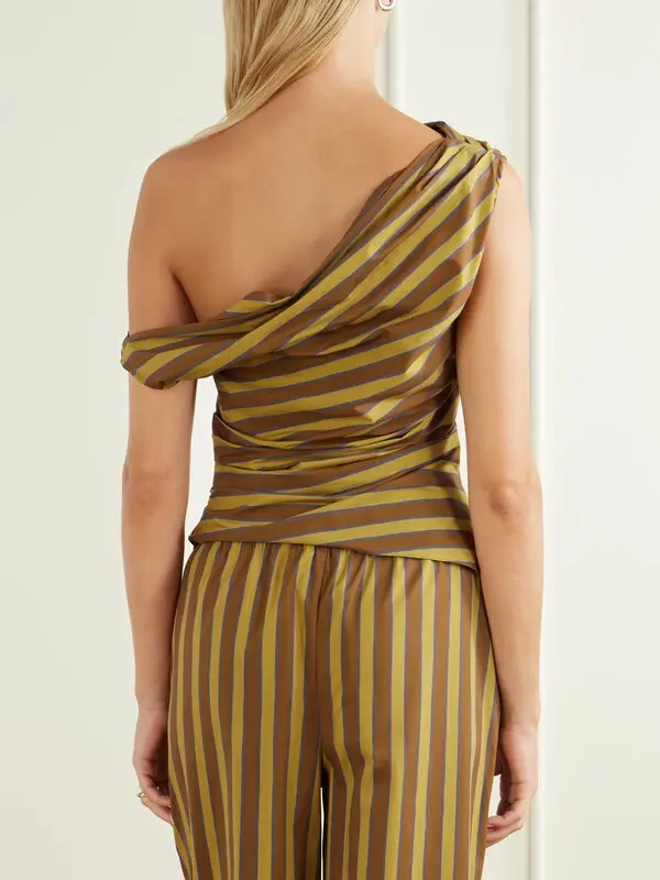 Staud Phare Striped Cotton-blend Poplin Blouse