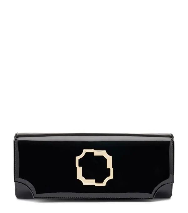 MALONE SOULIERS Patent Leather Vivien Chain Wallet - Black