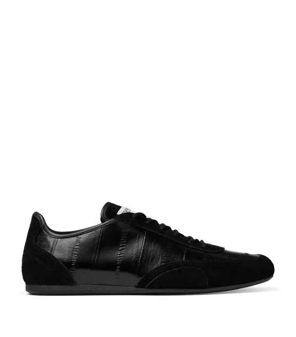 JIMMY CHOO Sunny F Leather-suede Sneakers - Black